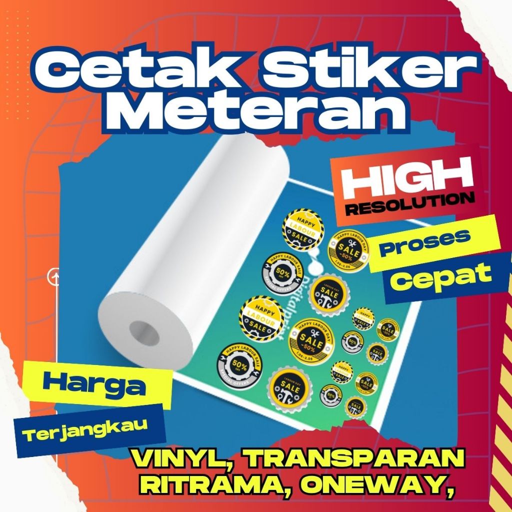 Jual PRINT STICKER Vinyl/Oneway/Ritrama/Transparan /MURAH PROMO ...