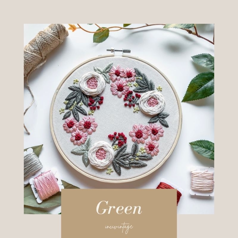 Jual (20cm) Embroidery Kit / Paket Sulam Lengkap dengan Pola Pemula ...