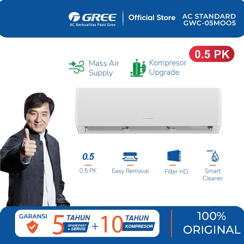 Jual GREE AC STANDARD 0.5PK PUTIH - GWC-05MOO5(S)UNIT SAJA | Shopee ...