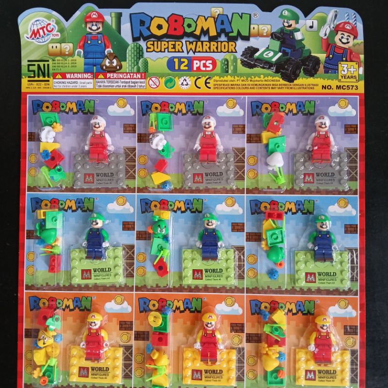Jual roboman mario bros 1 pcs brick mainan | Shopee Indonesia