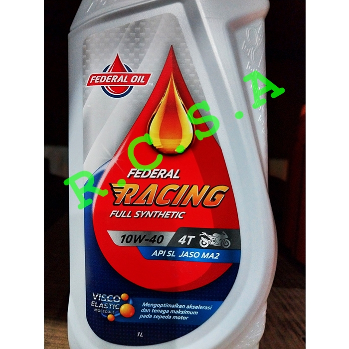 Jual OLI FEDERAL RACING 10W-40 4T API SL JASO MA2 1 LITER ORIGINAL ...