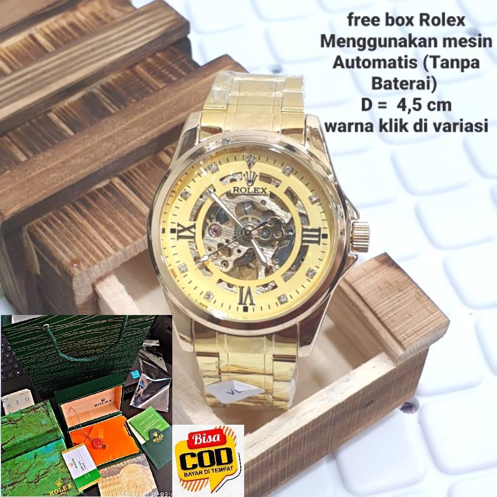 Jual JAM TANGAN ROLEX GOLD - JAM TANGAN AUTOMATIC ROLEX PRIA TRANSPARAN ...