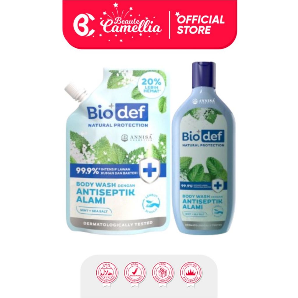 Jual Biodef Mint+Sea Salt Body Wash (Botol 275ml | Botol 550ml | Refill ...