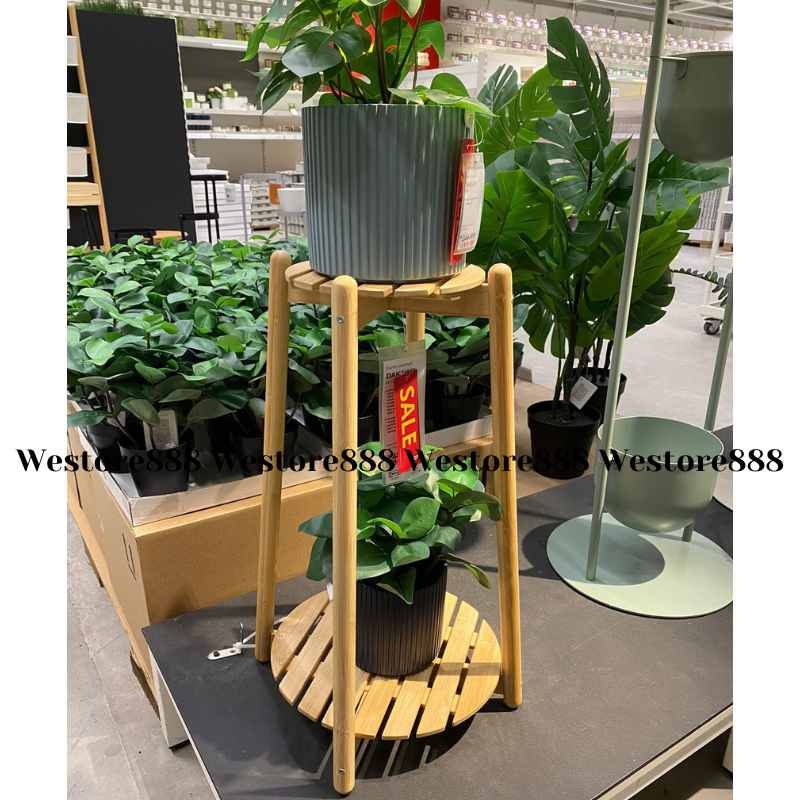 Jual Rak Bunga Stand Tanaman Hias Dalam Ruangan 2 Susun Bahan Bambu WEO ...
