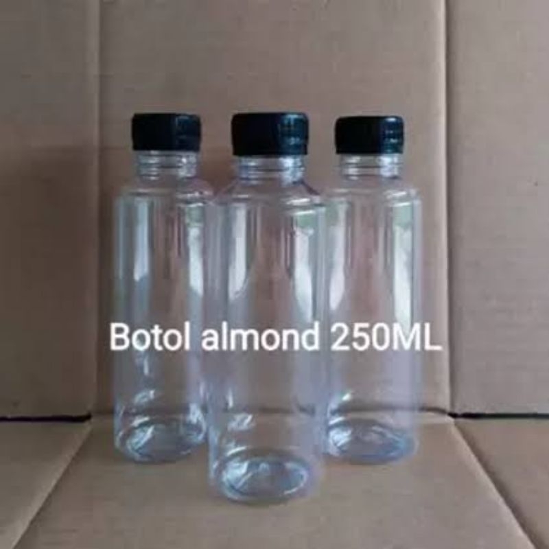 Jual botol almond/botol plastik 250ml isi 100 short neck | Shopee Indonesia