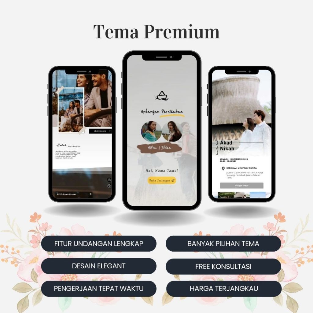 Jual Undangan Digital Website Web Pernikahan Premium Cantik,Rustic ...
