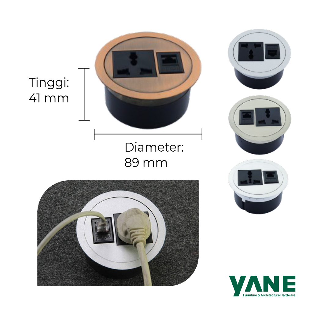 Jual Stop Kontak Meja Yane / Colokan Kabel Meja PS001 | Shopee Indonesia