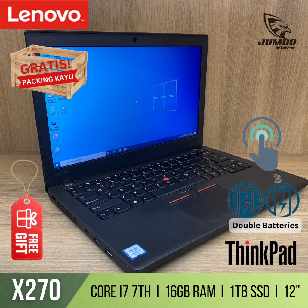 Jual Laptop Lenovo Thinkpad X270 Core i7 7th Gen 16GB RAM 1TB SSD Display 12 HD Camera Slim ...