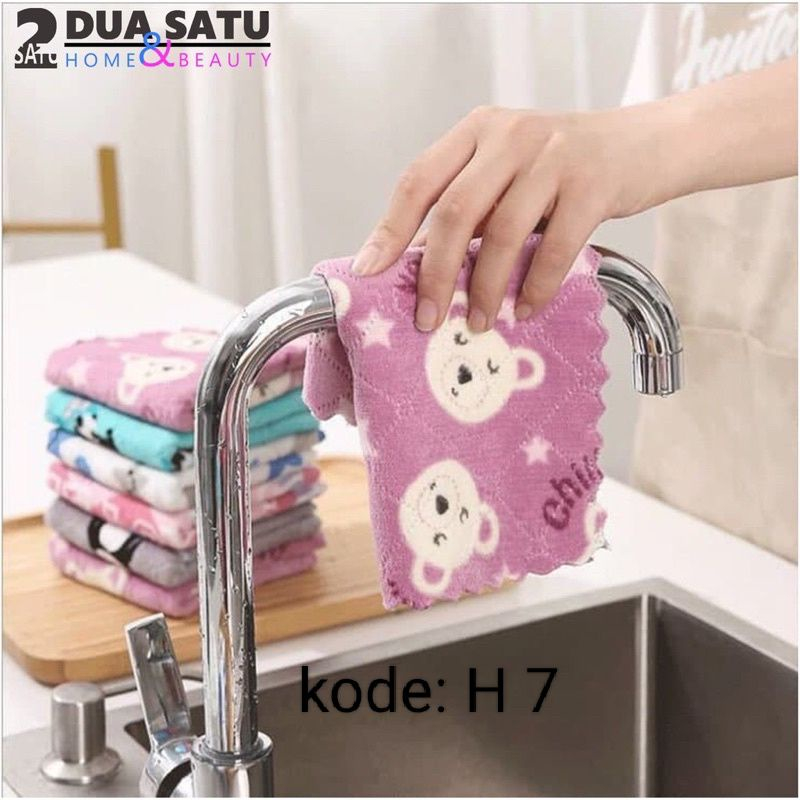 Jual Kain Lap Piring Bergambar Anti Minyak Kain Lap Microfiber ...