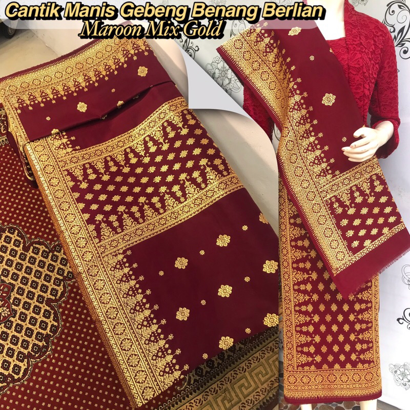Jual Songket Cantik Manis Gebeng Benang Berlian-Asli Tenun Tangan ...