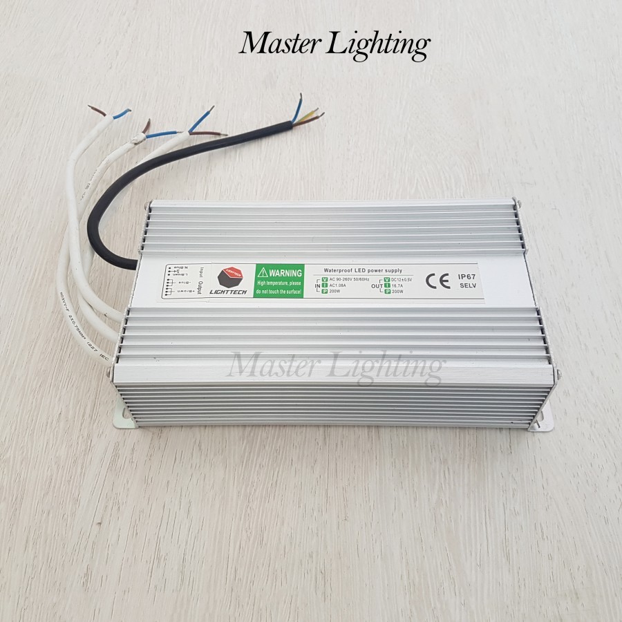 Jual Adaptor led 12v 200w waterproof power supply Trafo kolam anti air ...