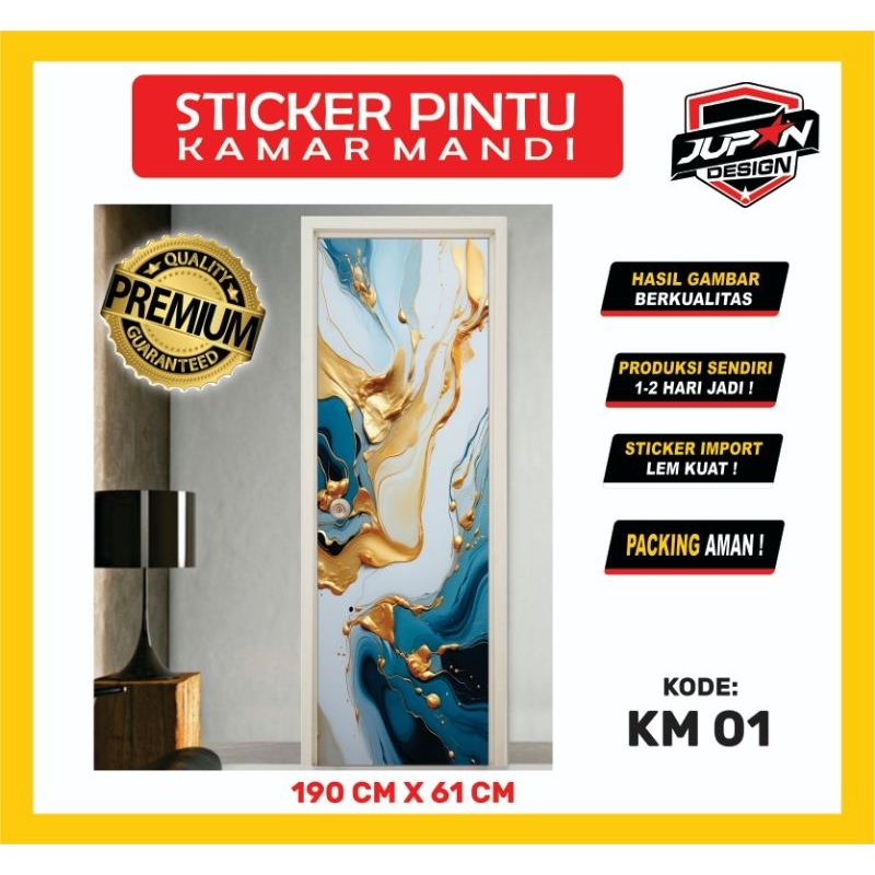 Jual Sticker pintu kamar mandi motif marmer granit 61cm x 190cm ...