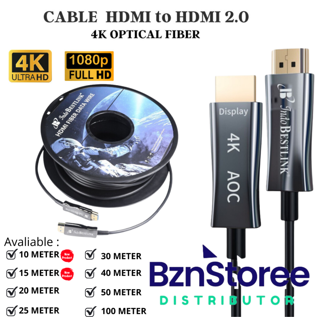 Jual Kabel HDMI Fiber Optic Active 2.0 Male to Male 4K UHD HDR / Kabel ...