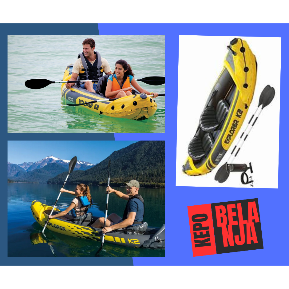 Jual TERMURAH Perahu Karet Explorer K2 Kayak Set With Paddles & Pump ...