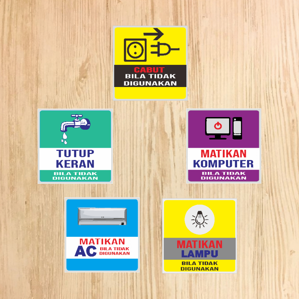 Jual Aneka Stiker Hemat Listrik Hemat Energi | Stiker Matikan Bila ...