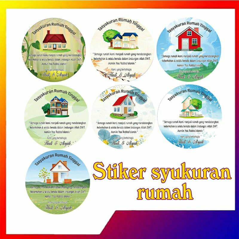 Jual stiker syukuran rumah sticker pindah rumah baru tasyakuran rumah ...