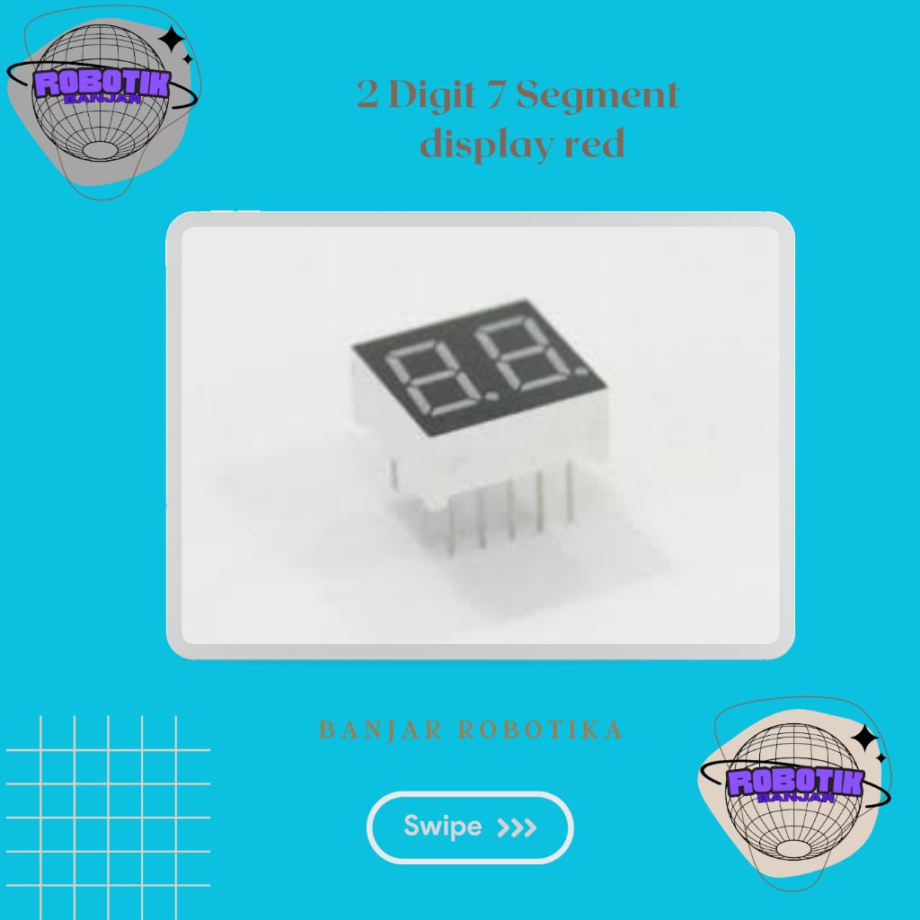 Jual led display 7 segment 2 digit 3 digit 7 segmen merah 0.56" inch ...