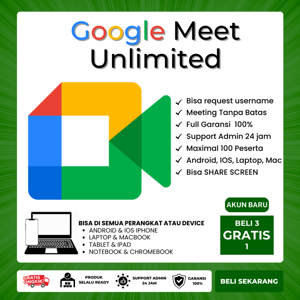 Jual Google Meet Google Meeting Unlimited Duration | Shopee Indonesia
