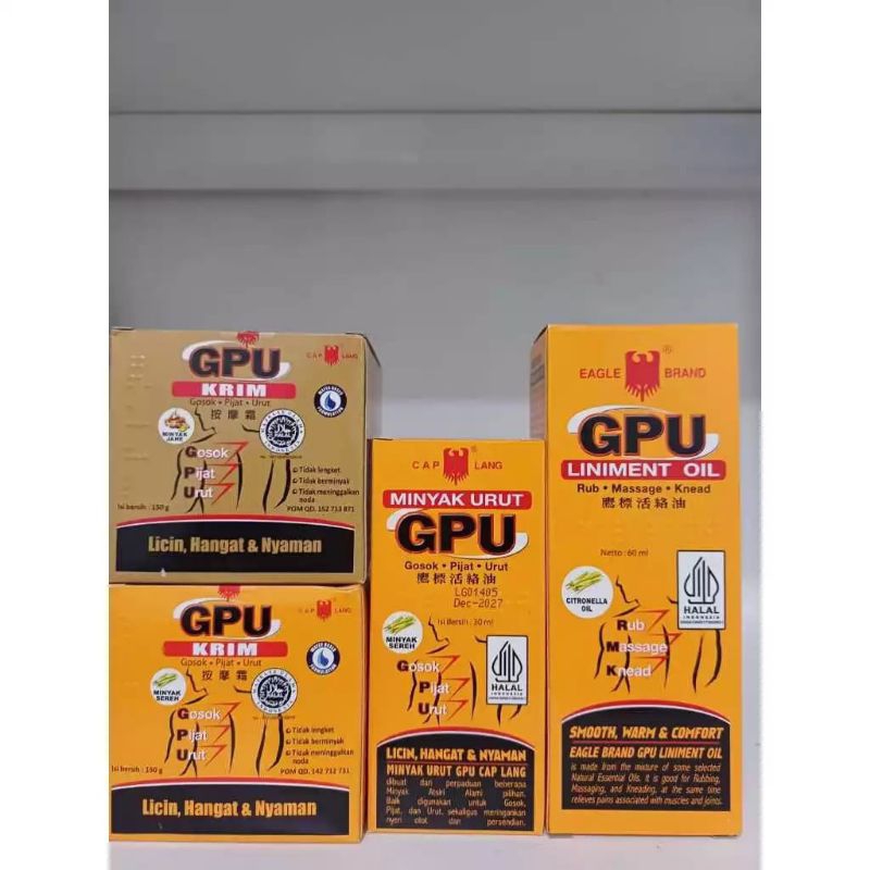 Jual Minyak Urut GPU (30ml/60ml) | GPU Krim Sereh (150gr) | GPU Krim ...