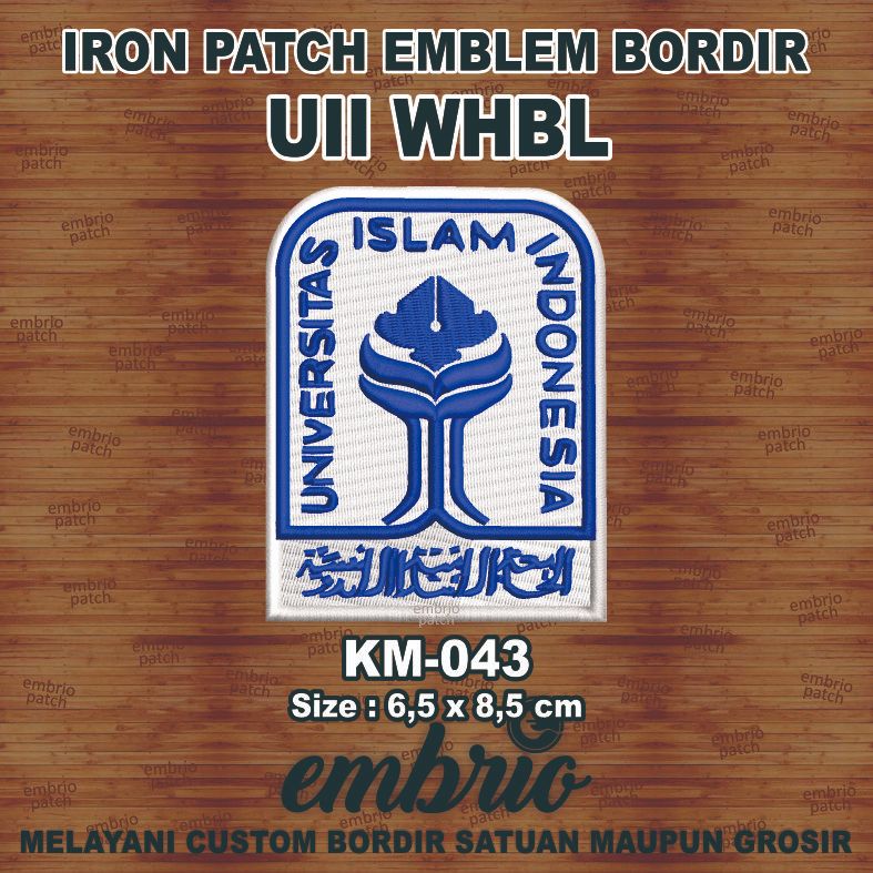 Jual KM-043 Emblem bordir logo UII patches Universitas Islam Indonesia ...