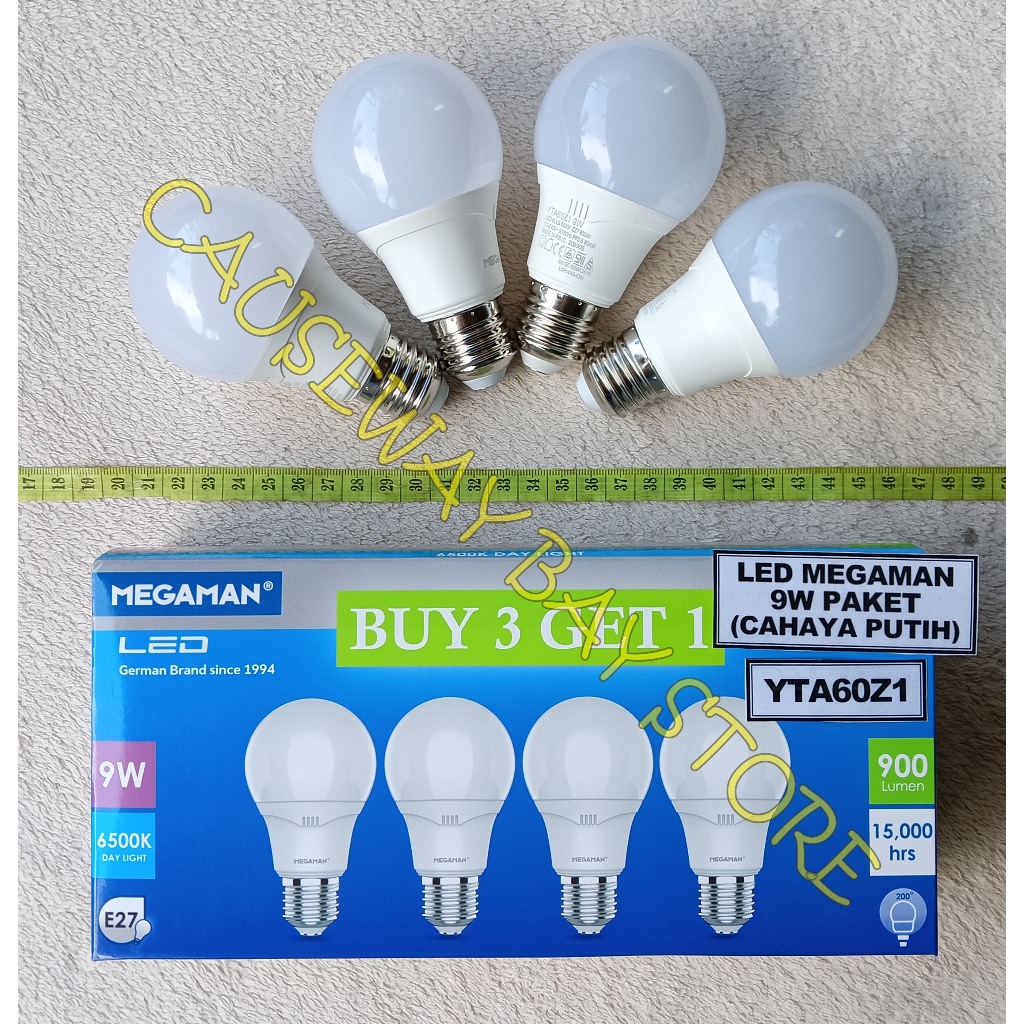 Jual LAMPU LED 9W PAKET MEGAMAN YTA60Z1 6500K DAYLIGHT | Shopee Indonesia