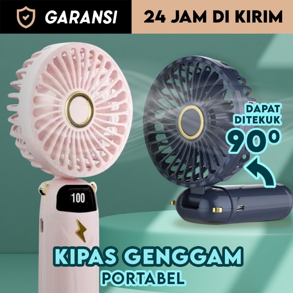 Jual Kipas Angin Mini Portabel USB Baterai 15000mAh Kipas Lipat LED ...