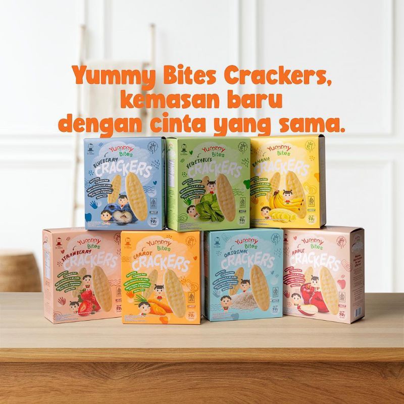 Jual YUMMY BITES CRACKERS FLAVOR 50GRAM/SNACK BAYI/CEMILAN BAYI ...