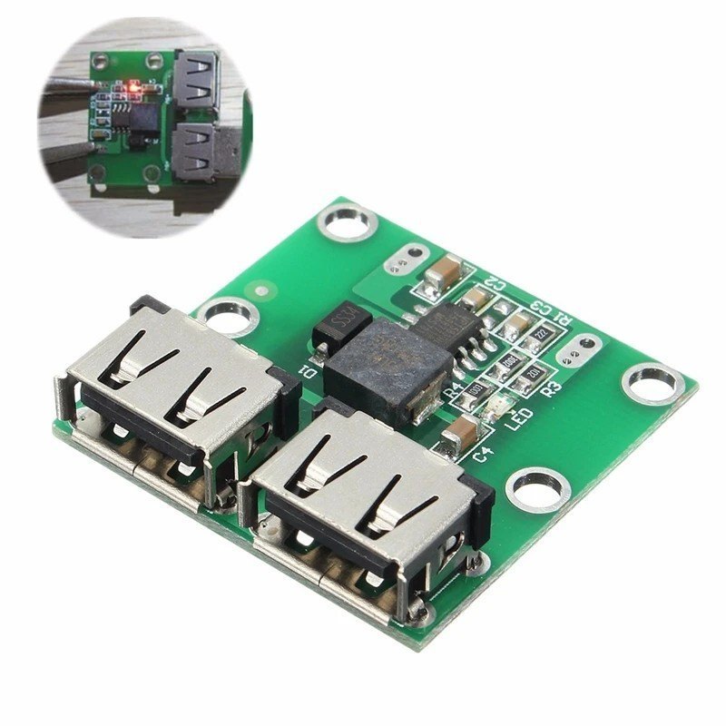 Jual STEP DOWN DC DC 9V - 24V TO 5V 3A DUAL USB OUTPUT CHARGING MODULE ...