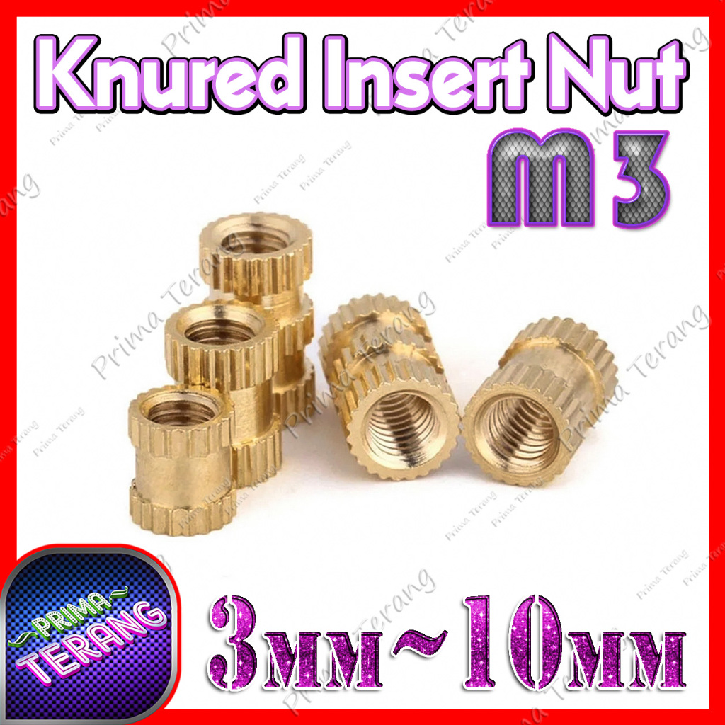 Jual Insert Nut M 3 Knurl Mur Tanam 2 3 4 5 6 8 10 mm Kuningan ...