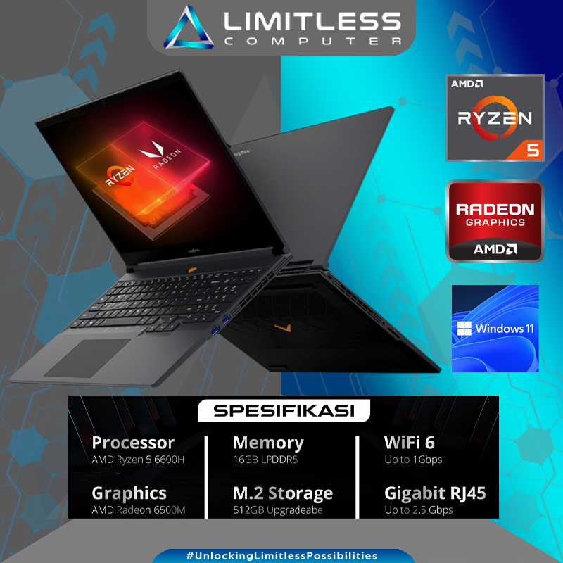 Jual Advan PIXELWAR AMD Ryzen 5 6600H 16GB 512GB Radeon RX6500M 16 Inch ...