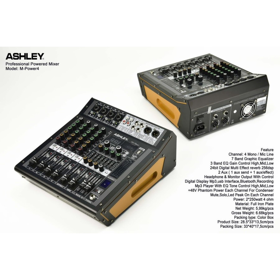 Jual Mixer Ashley MPower 4 Channel M-Power4 Power 500watt Original ...