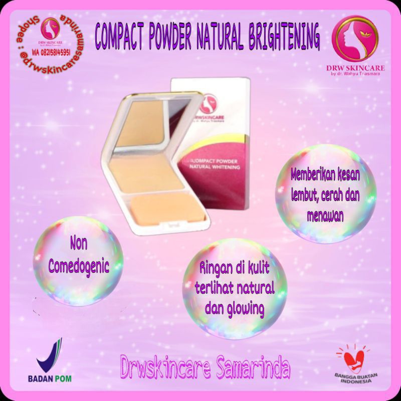 Jual DRW SKINCARE COMPACT POWDER NATURAL BRIGHTENING BEDAK PADAT UNTUK ...