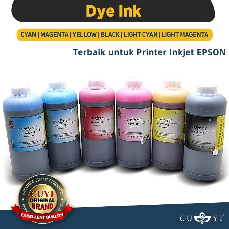 Jual 1Liter UV DYE INK EPSON Universal tinta printer pewarna tinta ...
