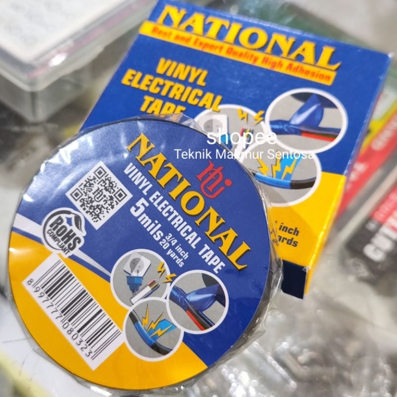 Jual Isolasi Listrik National 3/4 Inch x 20 Yard Vinyl Electrical Tape ...
