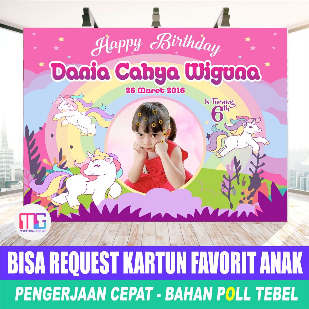 Jual anner / Backdrop Ulang Tahun Anak Custom | Gratis Desain | Contoh ...
