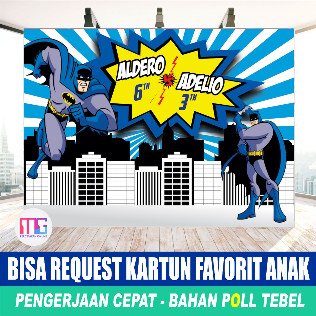 Jual Spanduk Ulang Tahun Anak TEMA Batman - Backdrop ultah anak cowok ...