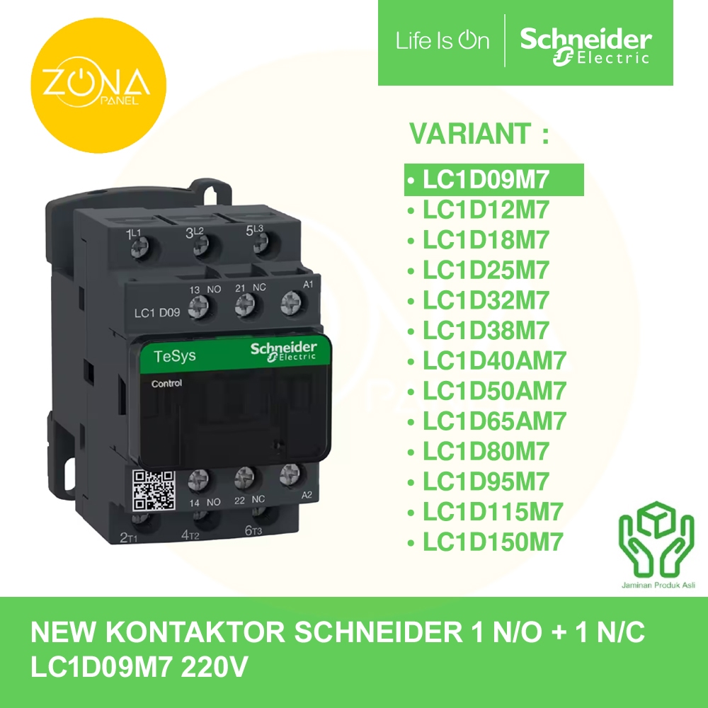 Jual KONTAKTOR CONTACTOR SCHNEIDER LC1D09M7 LC1D09 D09 220V NEW ORIGINAL | Shopee Indonesia