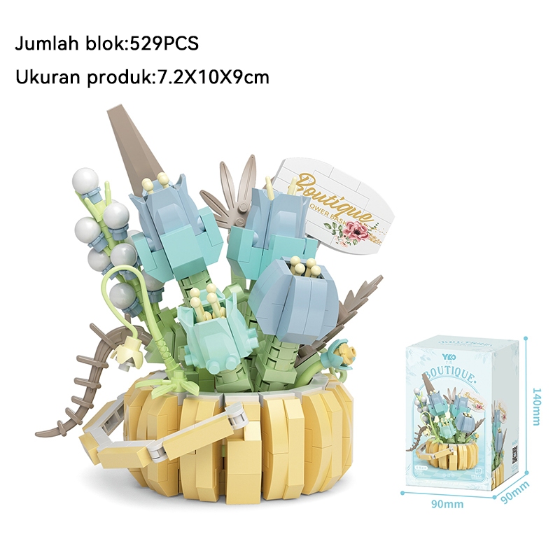 Jual LOZTOYS Mainan Balok Bricks 3D Puzzle Bunga Mawar Pot Sunflower ...