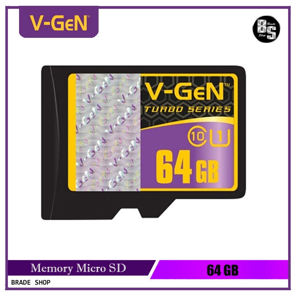 Jual Memory Micro SD Vgen 64 GB Turbo Class 10 V-gen | Shopee Indonesia