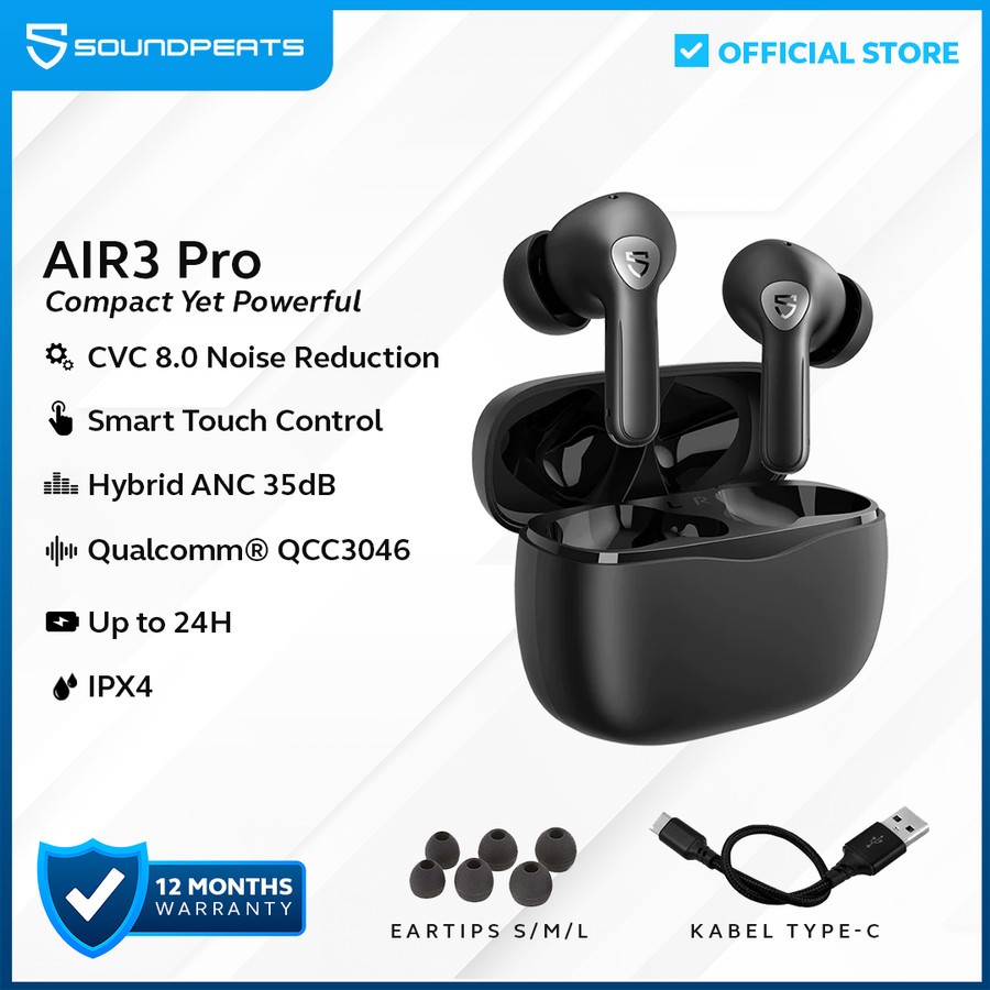 Jual SoundPEATS Air3 Pro TWS Wireless Earbuds Earphone Hybrid ANC ...