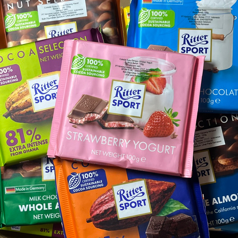 Jual (BELI 3 GRATIS 1) Coklat Import Ritter Sport Mulus 100gr | Shopee ...