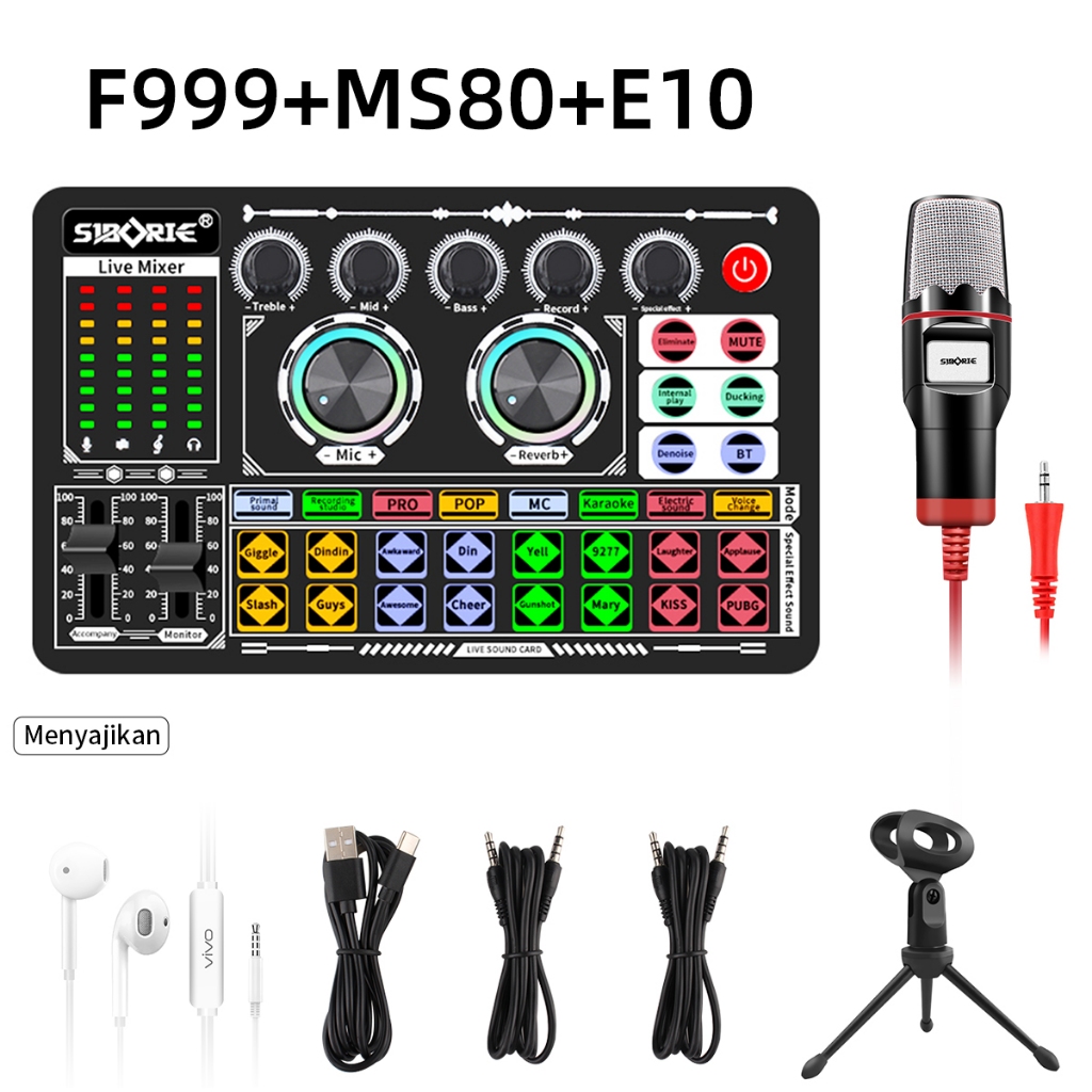 Jual Siborie Soundcard F999 Audio USB External Sound Card mic Mixer ...