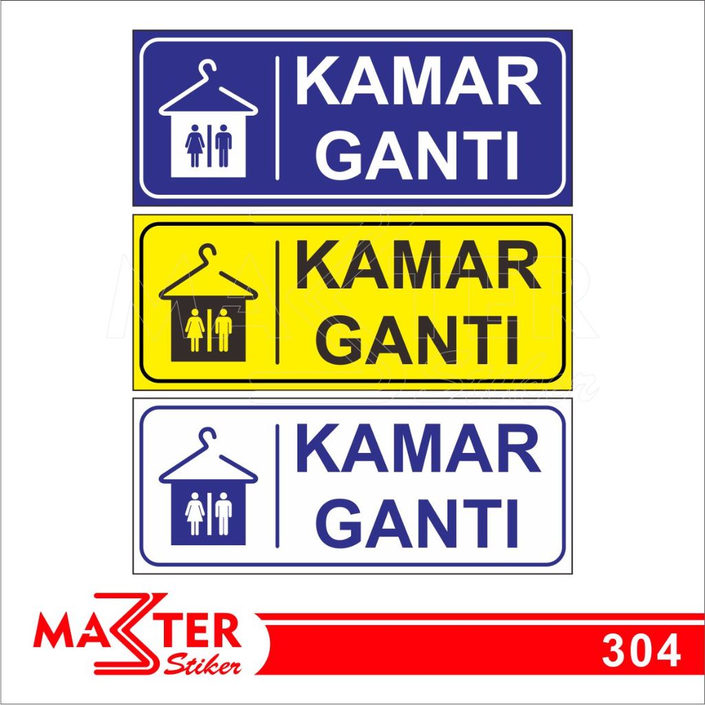 Jual 304 - Stiker Kamar Ganti, Sticker Vinyl, Premium, Tahan Air ...