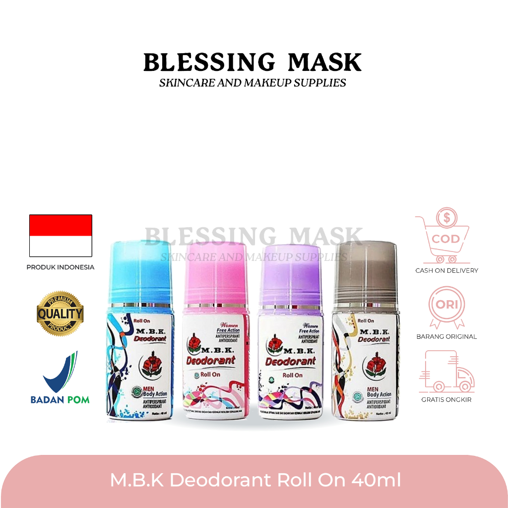 Jual M.B.K Deodorant Roll On - 40mL | Deodorant Penghilang Bau Ketiak | MBK | Shopee Indonesia