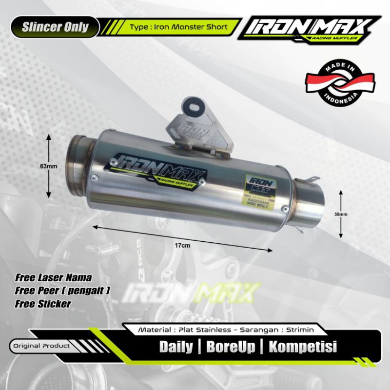 Jual Silincer Ironmax Original Type Iron Monster Titan Inlet 50mm ...