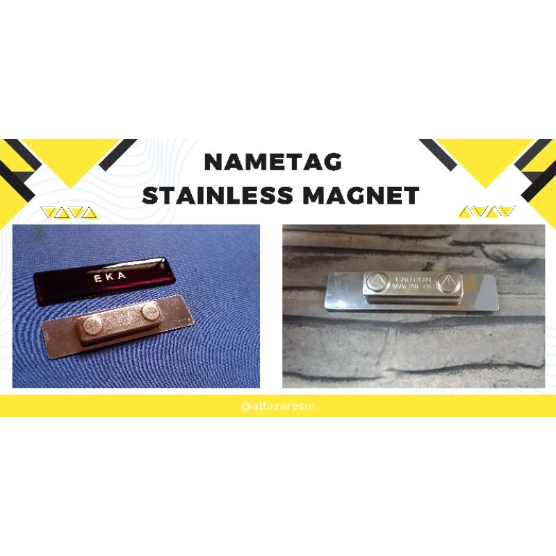 Jual PAPAN NAMA STAINLESS MAGNET, NAMA DADA, NAME TAG STAINLESS MAGNET ...