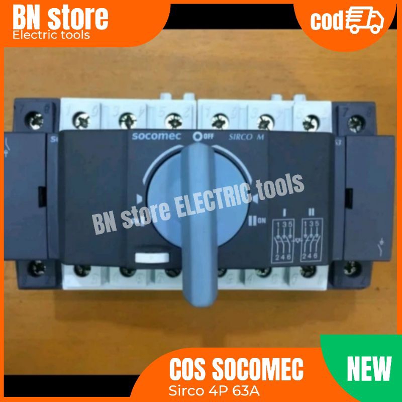 Jual CHANGE OVER SWITCH COS SOCOMEC SIRCOVER 4P 63A ORIGINAL | Shopee ...