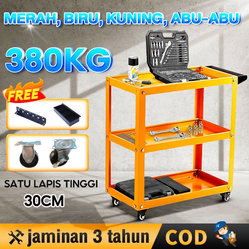 Jual Reaim 【Logam】Troli Bengkel Rak 3 Susun Trolly Trolley Troli ...