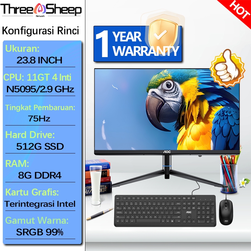 Jual AOC PC All in one komputer Terbaru HD Super Tipis full set baru ...
