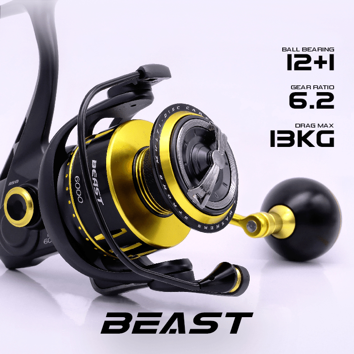 Jual Reel Spinning Eupro Beast 3 SW 3000 4000 5000 6000 Power Handle ...